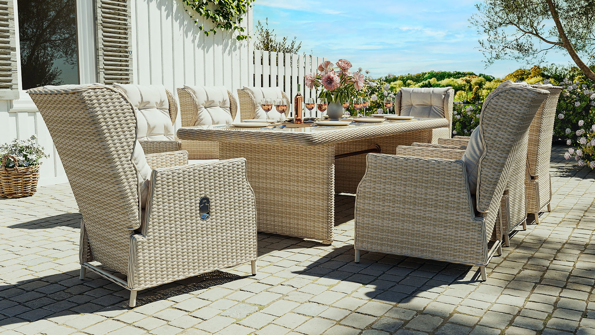Conjunto comedor de jardín Bariya XL 8 plazas · artelia-design.es